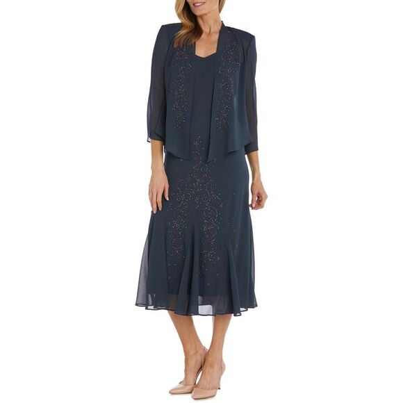 R&M Richards | Dresses | Rm Richards Womens Twopiece Embellished Aline ...